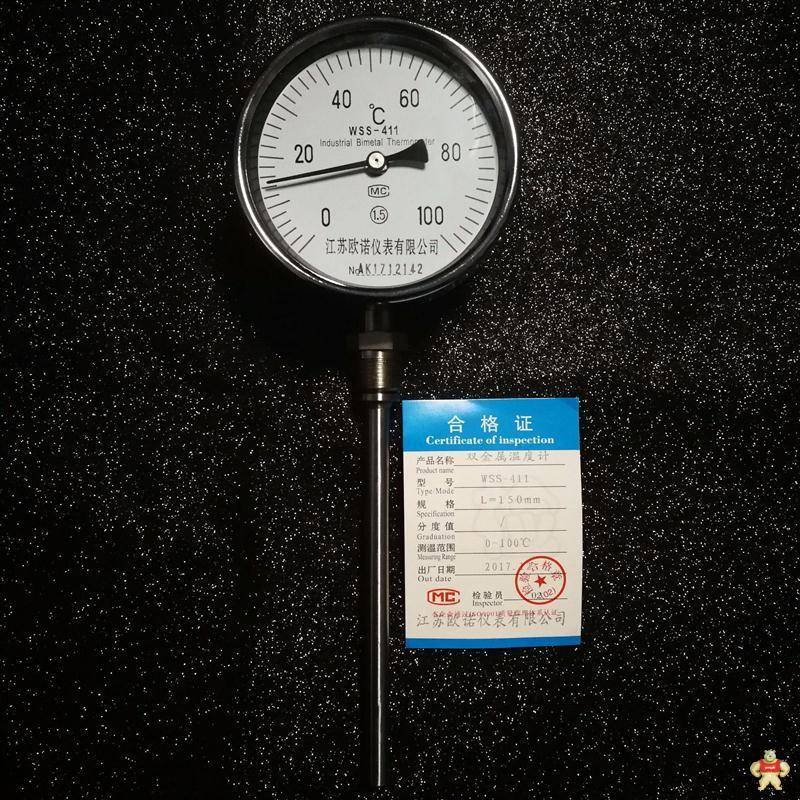 WSS-411/401双金属温度计100mm表盘 -60~500℃，支持定制插深螺纹[品牌 价格 图片 报价]-易卖工控网